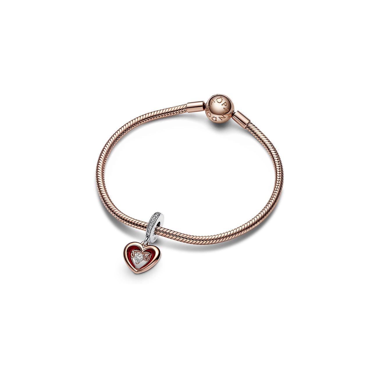 Pandora Bicolor Strahlendes Herz Charm-Anhänger Moments 782450C01