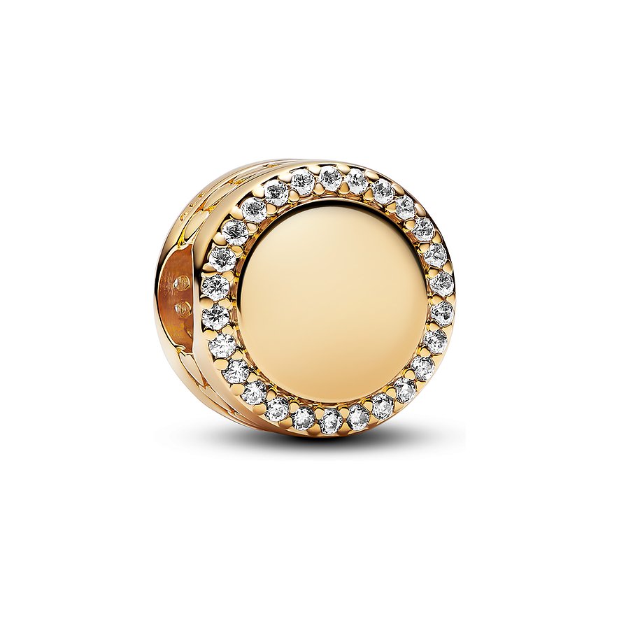Pandora Charm Gravierbarer Funkelnder Knopf Moments 768747C01 Pandora Charm Gravierbarer Funkelnder Knopf Moments 768747C01
